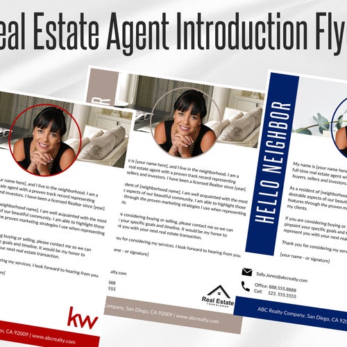 Realtor Hello Neighbor Flyer Template Real Estate Agent - Etsy