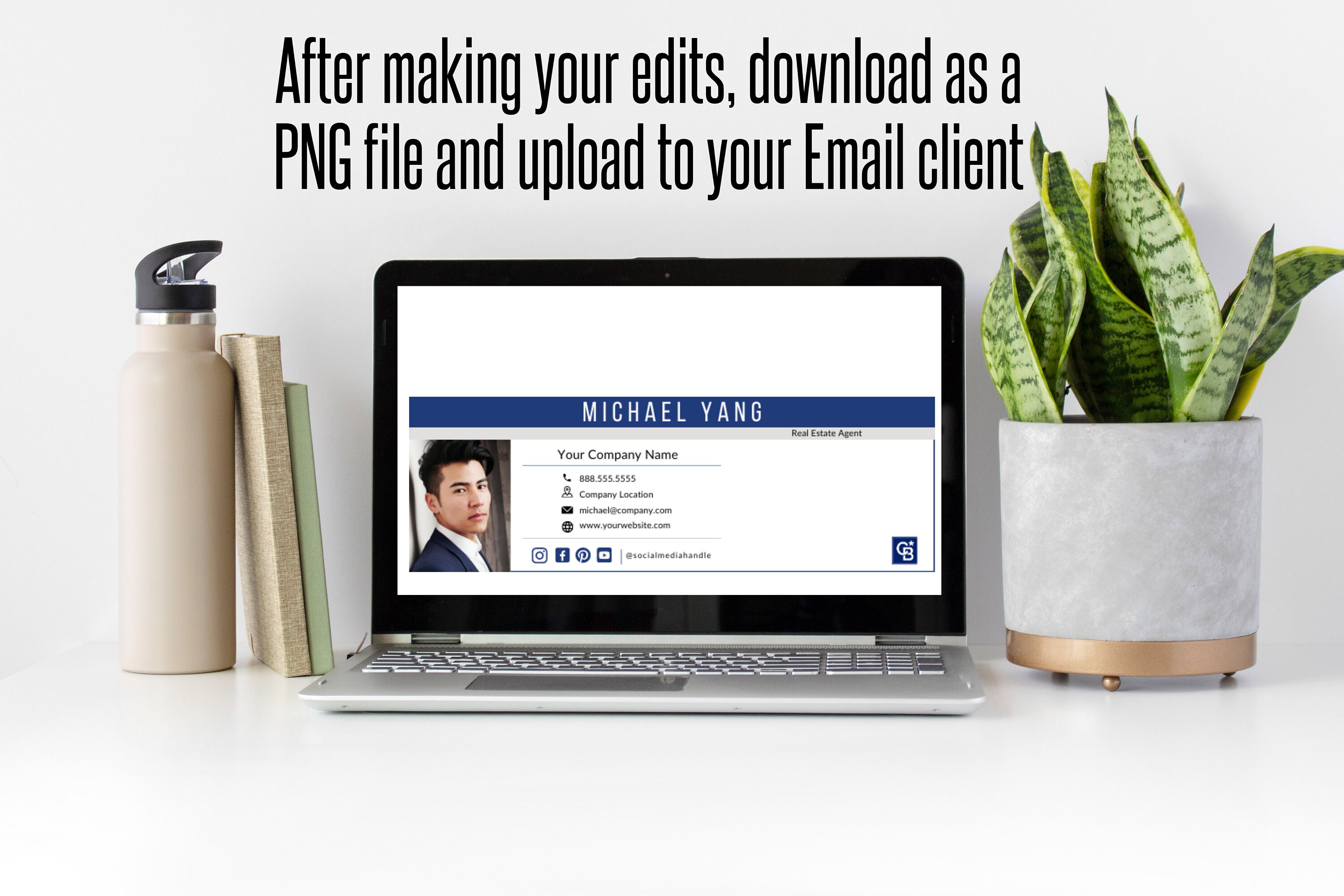 Real Estate or Other Profession Email Signature Template, Customize in ...