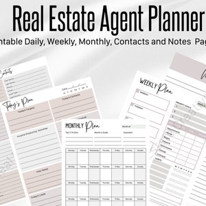 Real Estate Agent Daily Planner, Realtor Goal Tracker Planner, Real ...