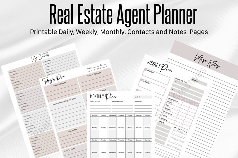 Real Estate Agent Daily Planner Realtor Goal Tracker Planner | Etsy