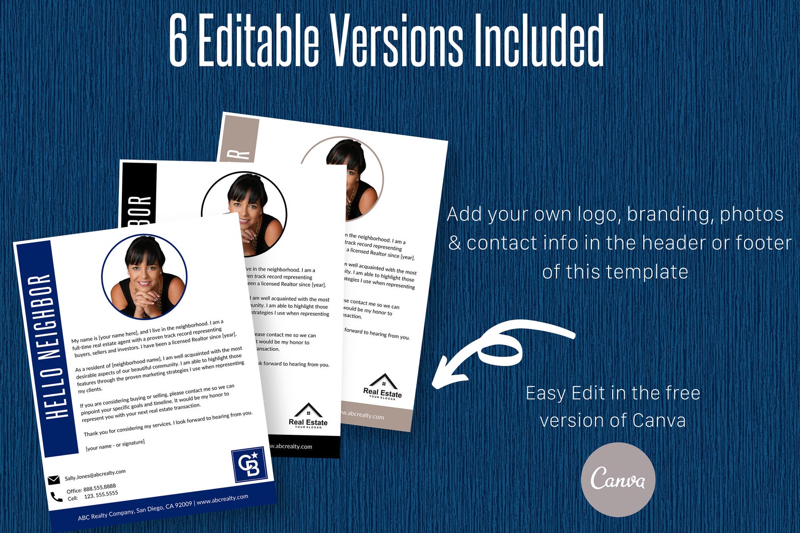 Realtor Hello Neighbor Flyer Template, Real Estate Agent Introduction ...