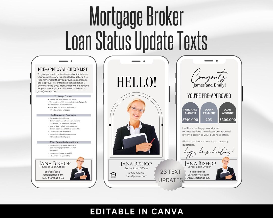 Mortgage Broker Status Update Texts, Textable Loan Officer Client ...