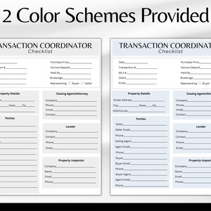 Transaction Coordinator Checklist, Transaction Coordinator Printable ...
