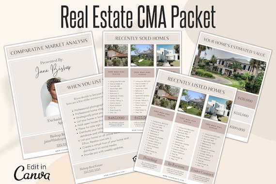 Real Estate CMA Packet Realtor CMA Template Real Estate | Etsy