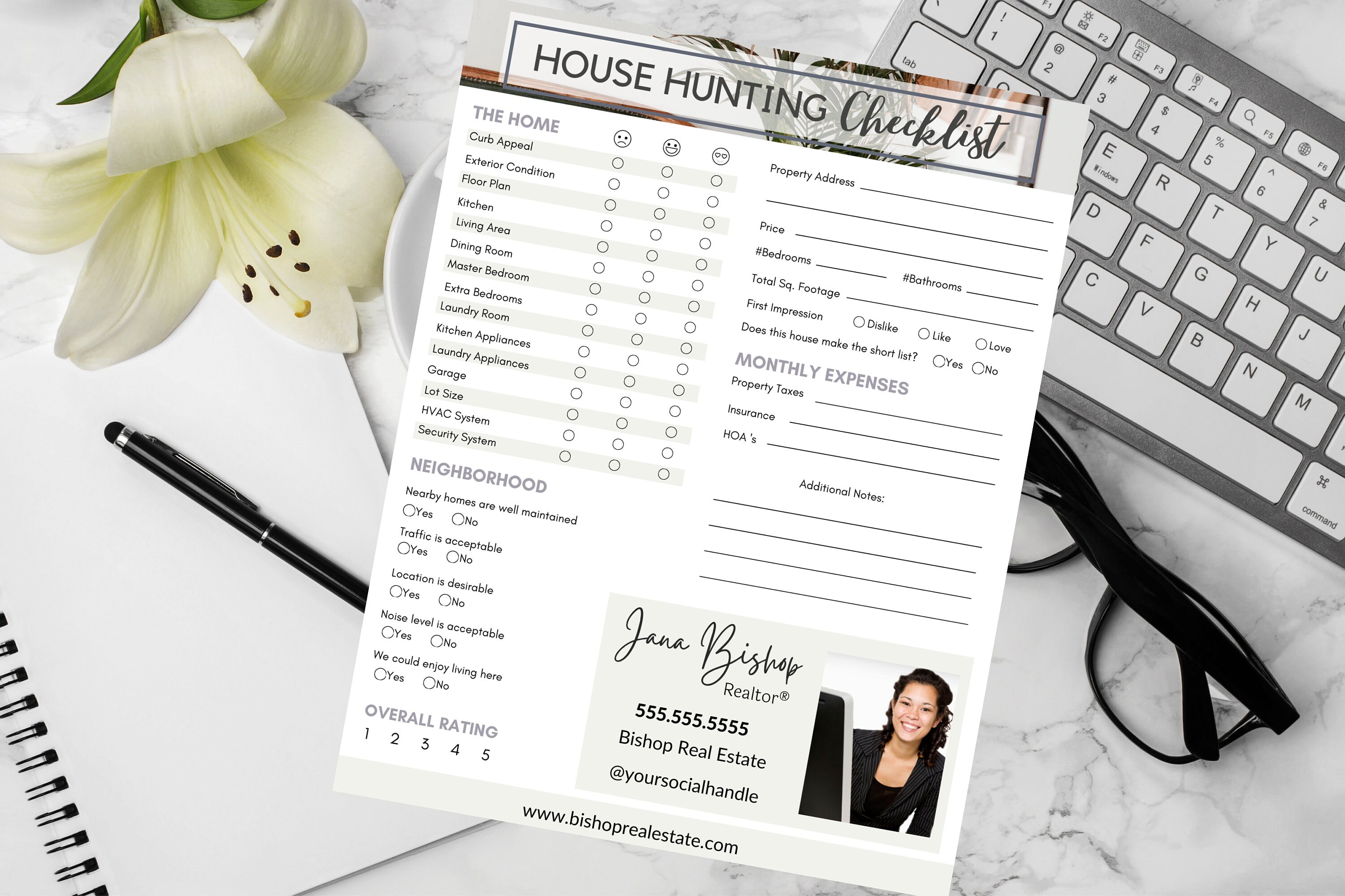 House Hunting Checklist Real Estate Marketing Real Estate | Etsy