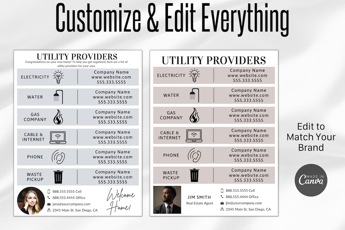 Real Estate Template Utilities Utility Provider Template - Etsy