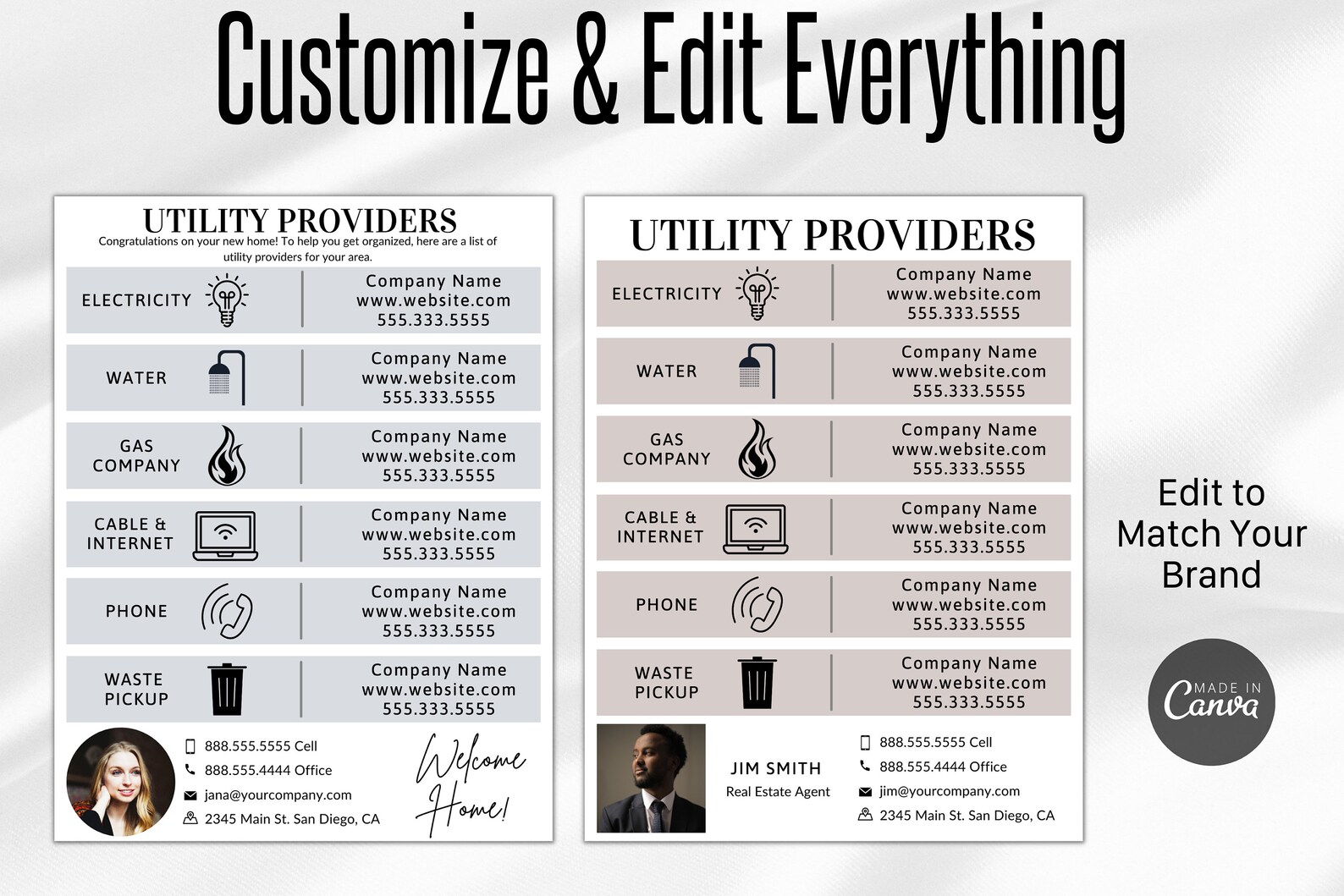 Real Estate Template Utilities, Utility Provider Template, Utility ...