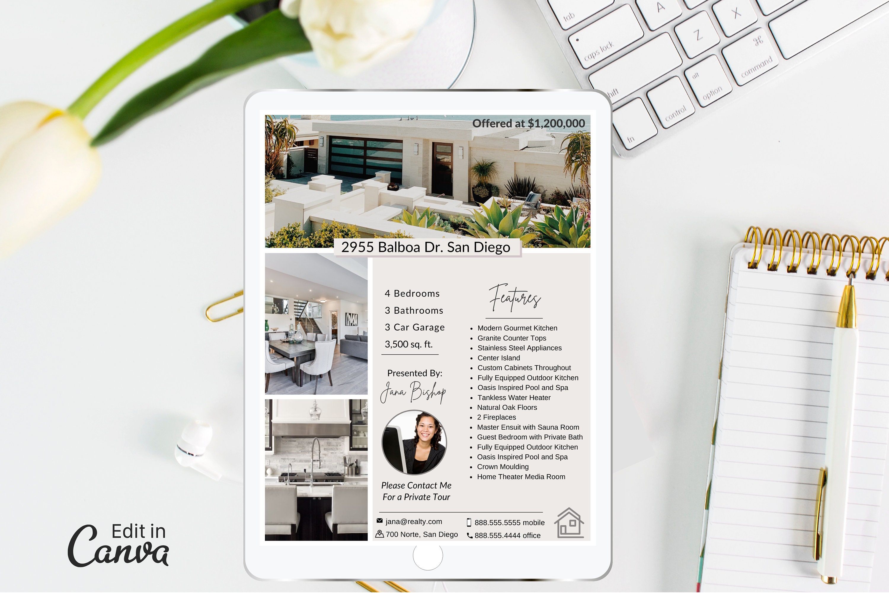 Real Estate Feature Sheet, Real Estate Home Information Sheet, Real ...