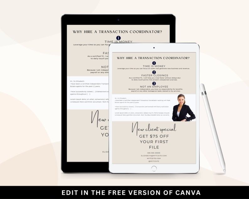 Transaction Coordinator Email Flyer Template, Real Estate Transaction ...