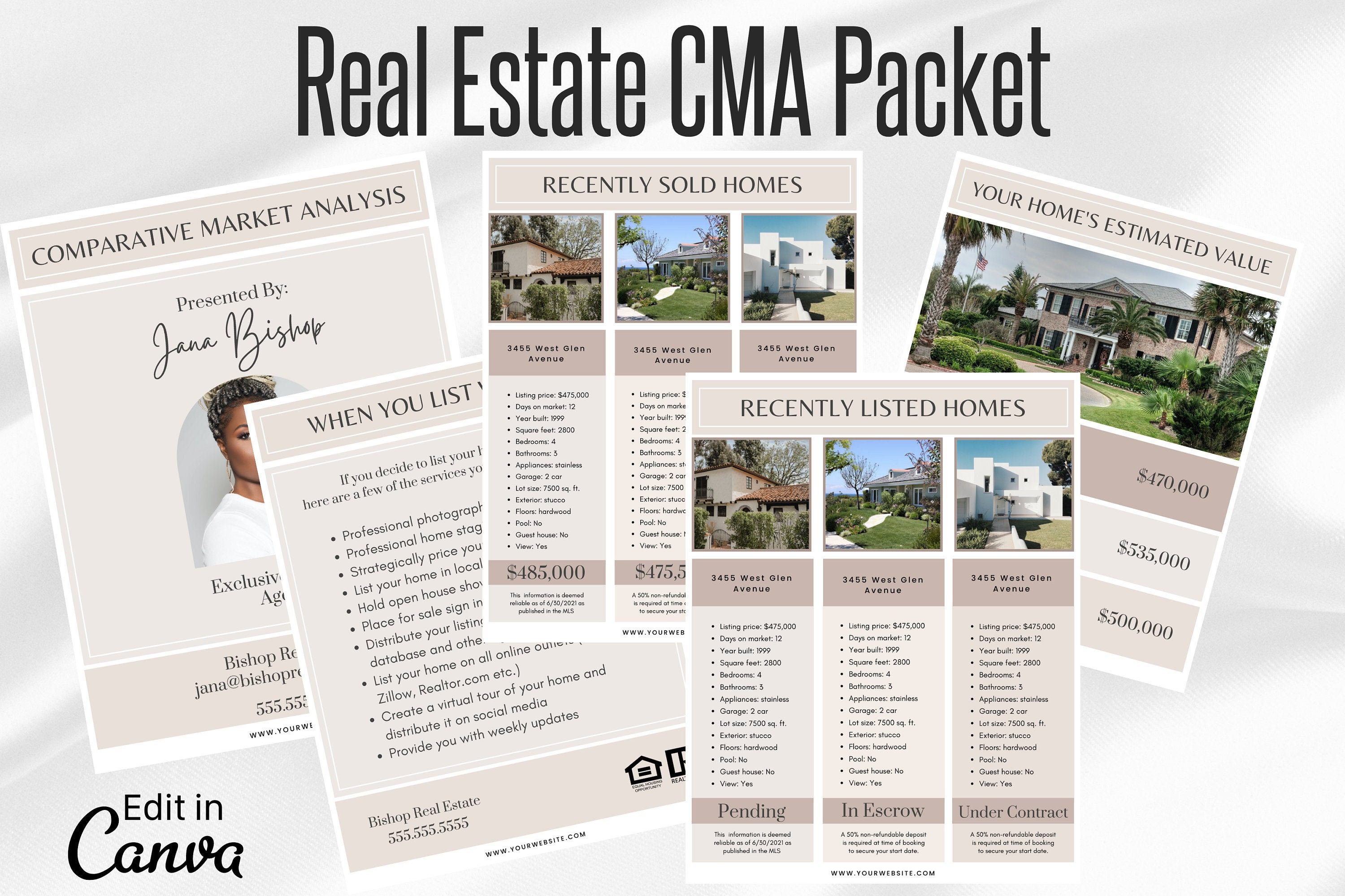 Comparable Market Analysis, Realtor CMA Packet, Comparative Market ...
