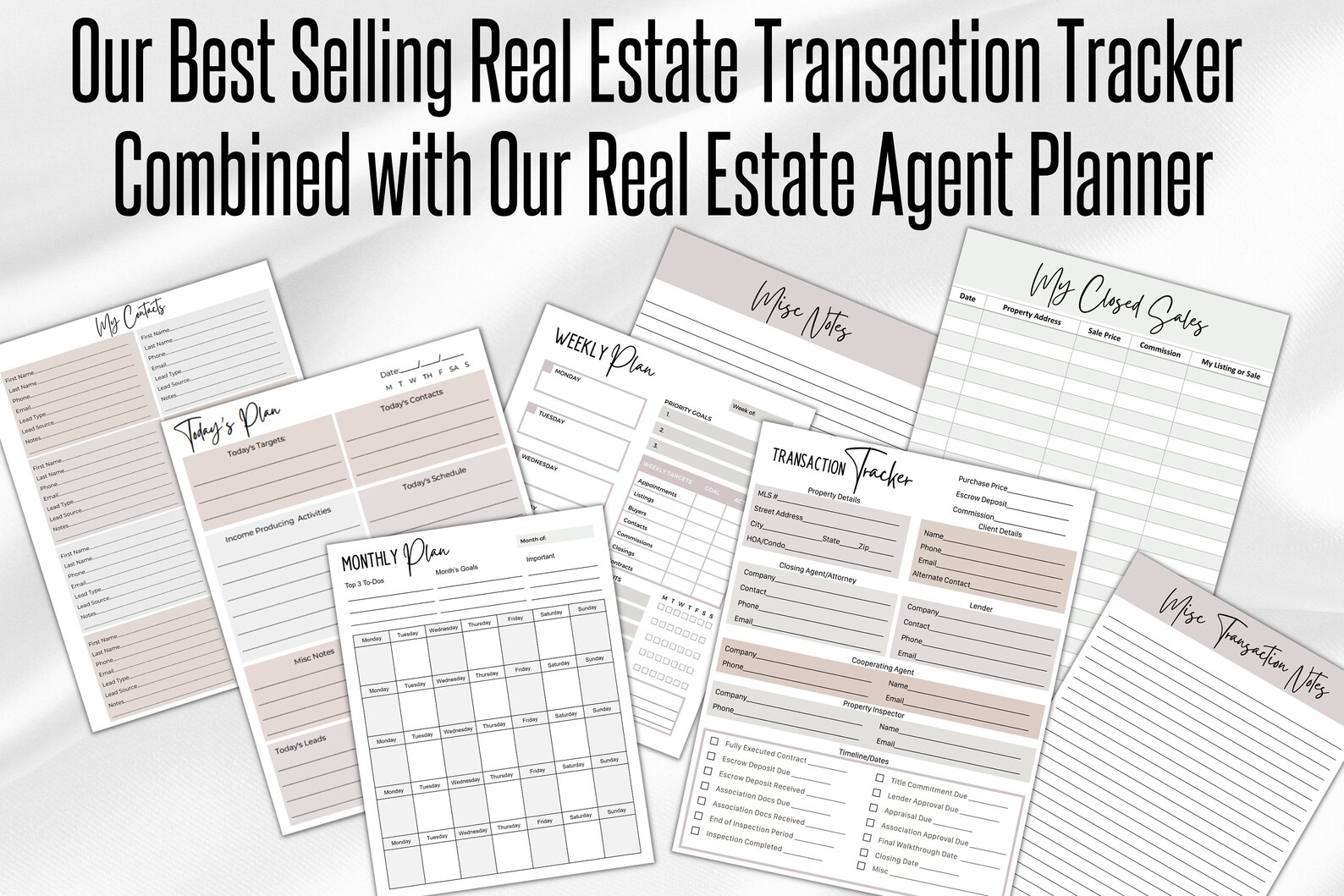 Real Estate Transaction Tracker & Real Estate Agent Planner, Closed ...