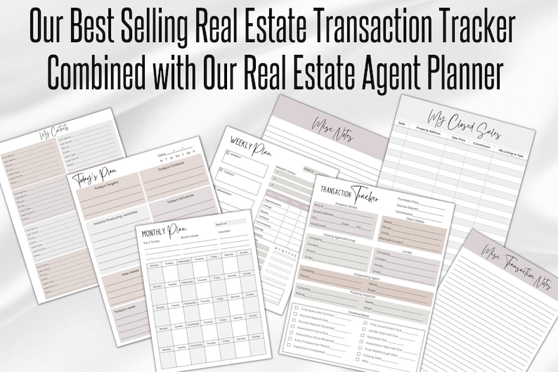 Real Estate Transaction Tracker & Real Estate Agent Planner, Closed ...