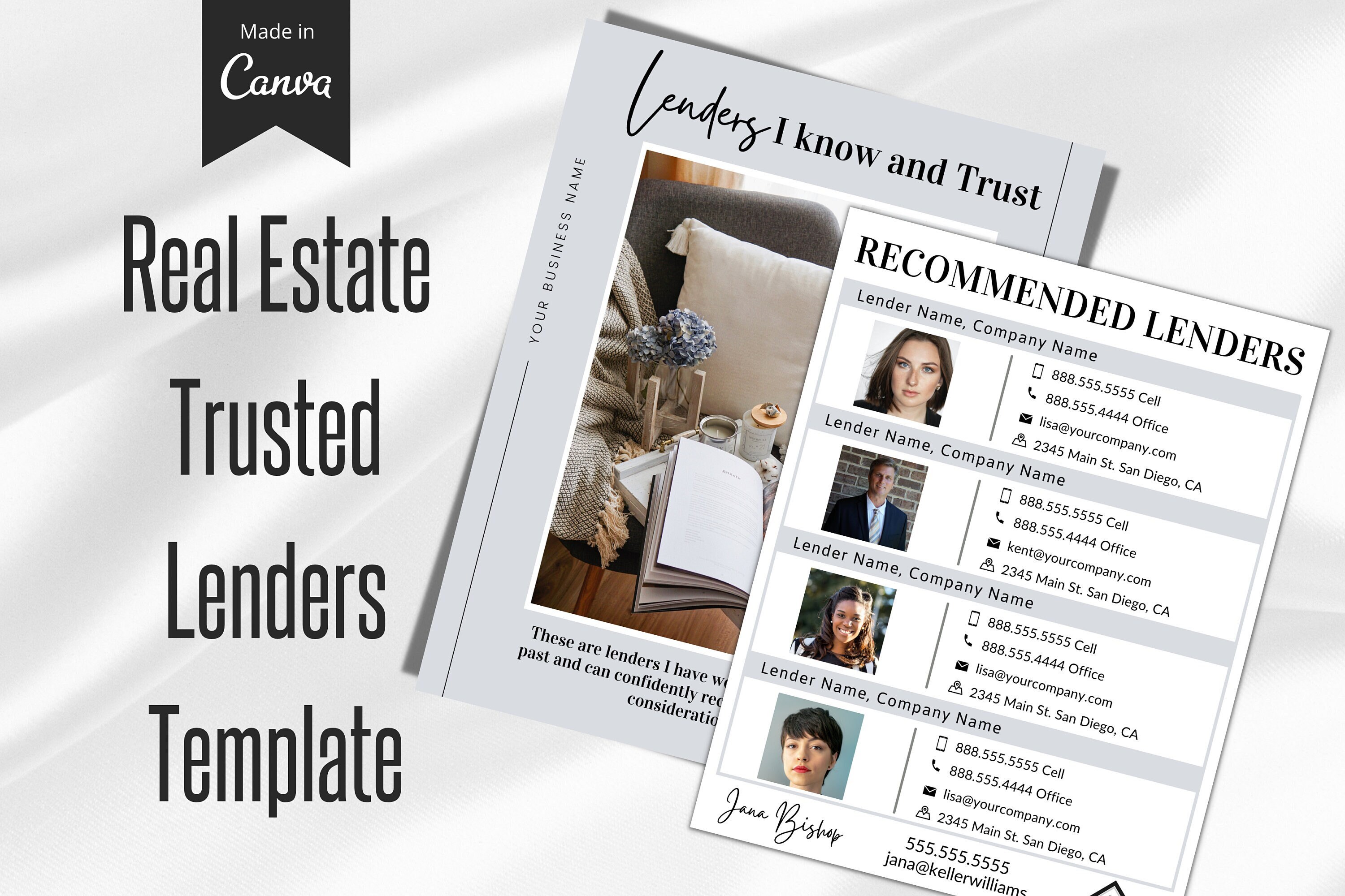 Real Estate Recommended Vendors Template, Trusted Lenders List, Realtor ...