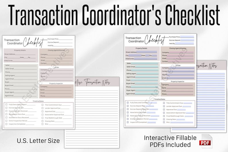Transaction Coordinator Checklist, Transaction Coordinate Checklist ...