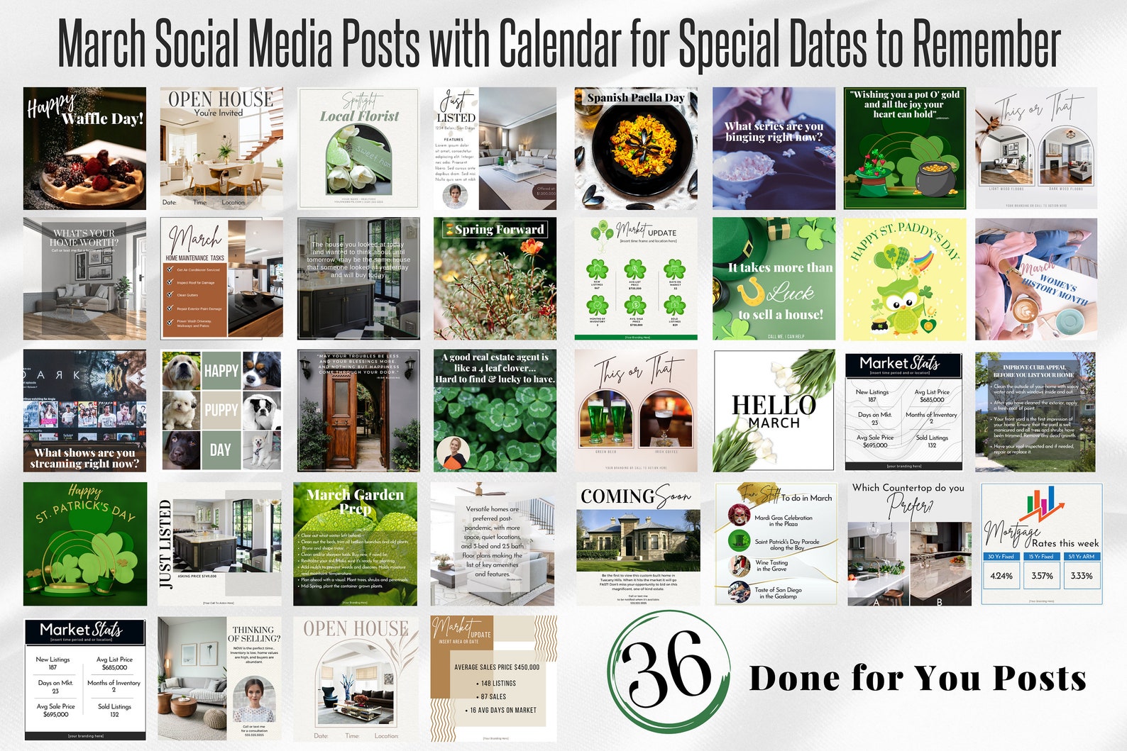 March Real Estate Social Media, Real Estate St. Patrick's Day, March ...