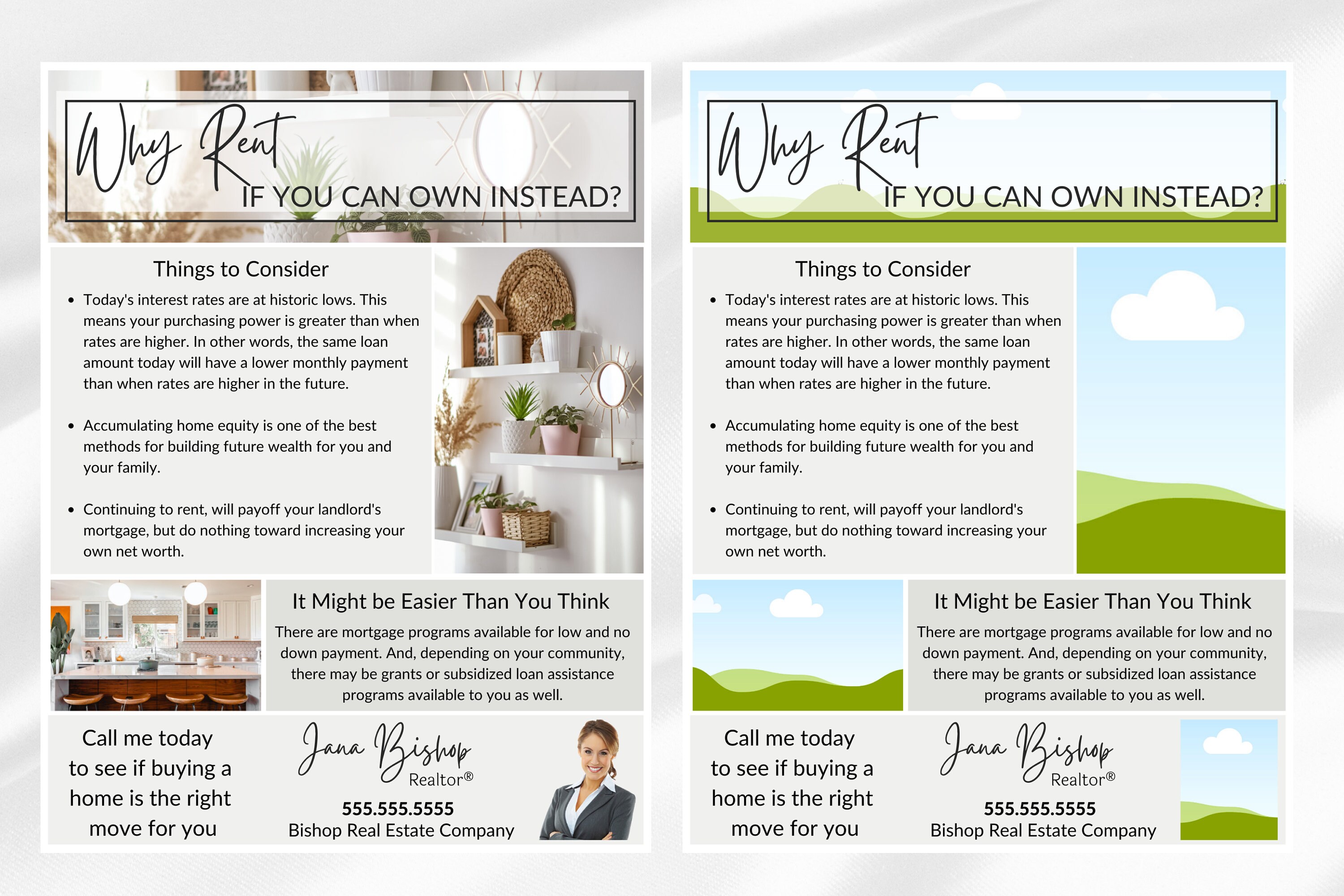 Real Estate Prospecting Flyer Why Rent Real Estate Marketing | Etsy