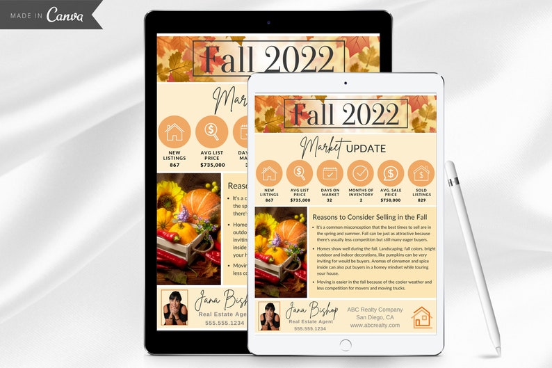 Real Estate Fall Newsletter Template, Realtor Newsletter, Real Estate ...