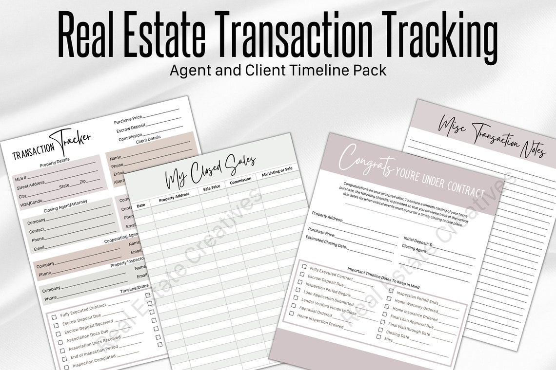 Real Estate Transaction Timeline and Closed Sales Tracking | Etsy