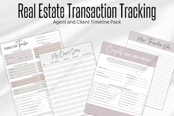 Real Estate Transaction Timeline and Closed Sales Tracking - Etsy