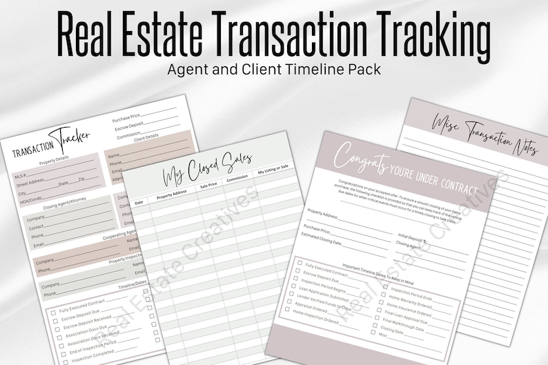 Real Estate Transaction Timeline and Closed Sales Tracking Sheets ...