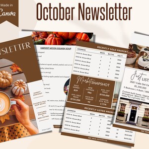 October Real Estate Newsletter, Fall Newsletter Template Editable ...