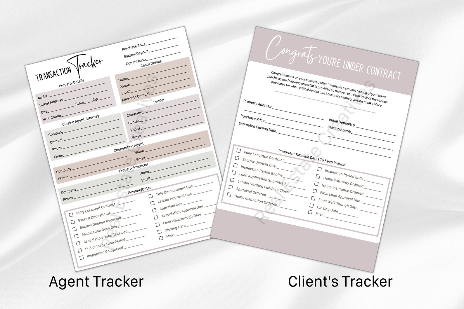 Real Estate Transaction Timeline and Closed Sales Tracking Sheets ...