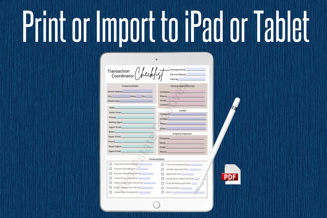 Transaction Coordinator Checklist, Transaction Coordinate Checklist ...