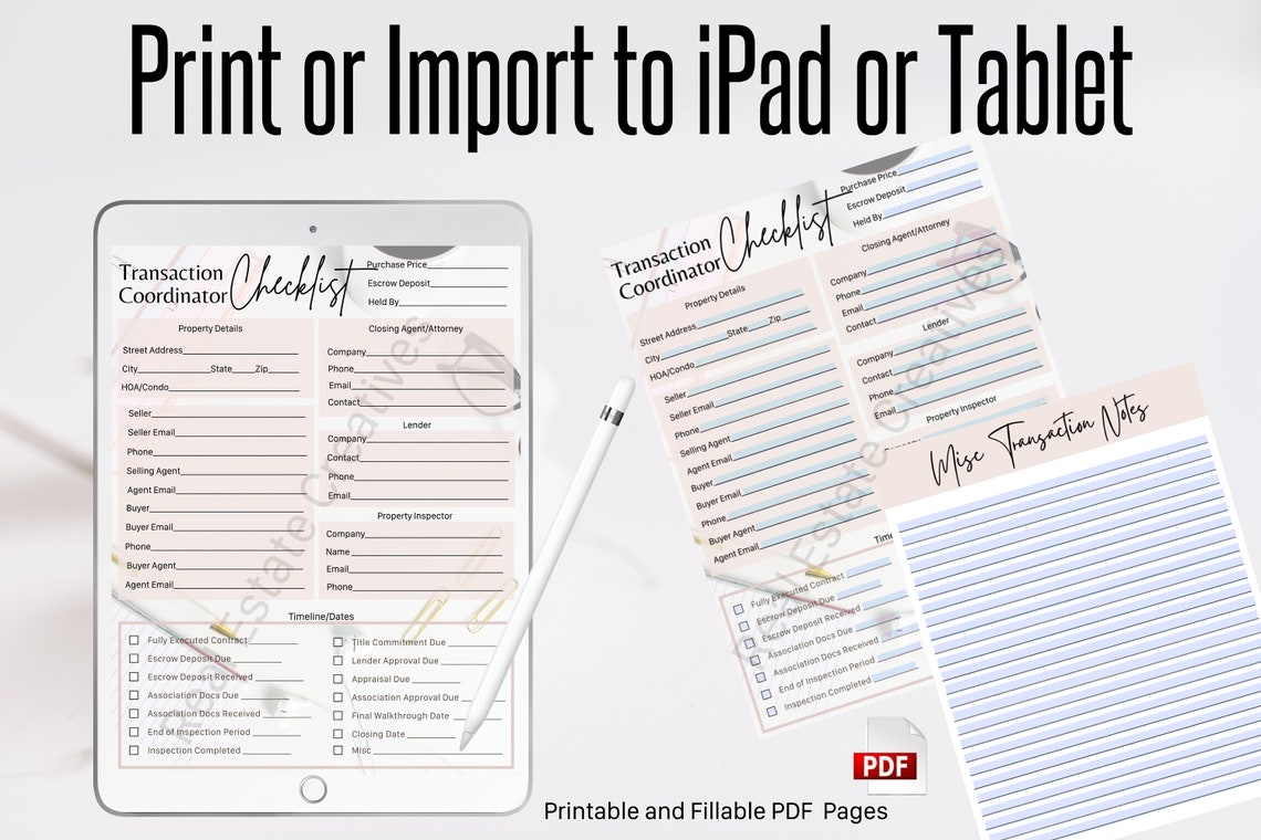 Real Estate Transaction Coordinator Tracking Sheet, Real Estate ...