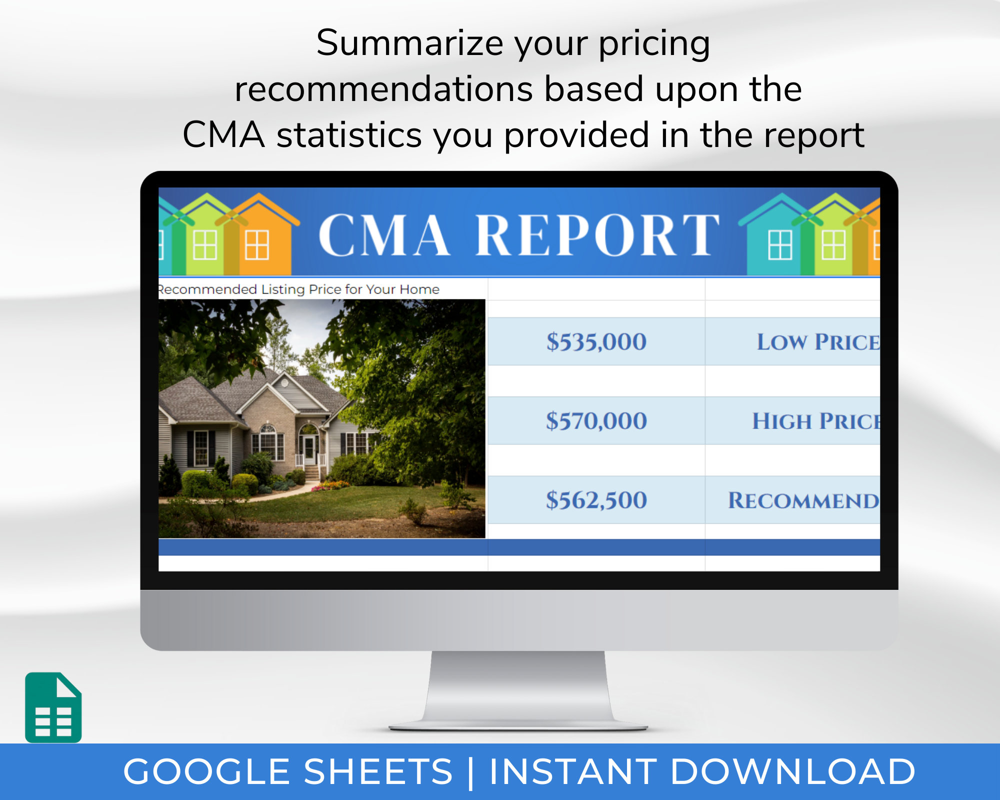 Real Estate CMA Spreadsheet, Comparative Market Analysis, Realtor CMA ...