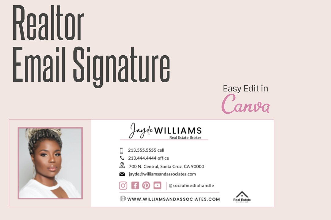 Realtor Email Signature Template, Email Signature Real Estate, Email ...