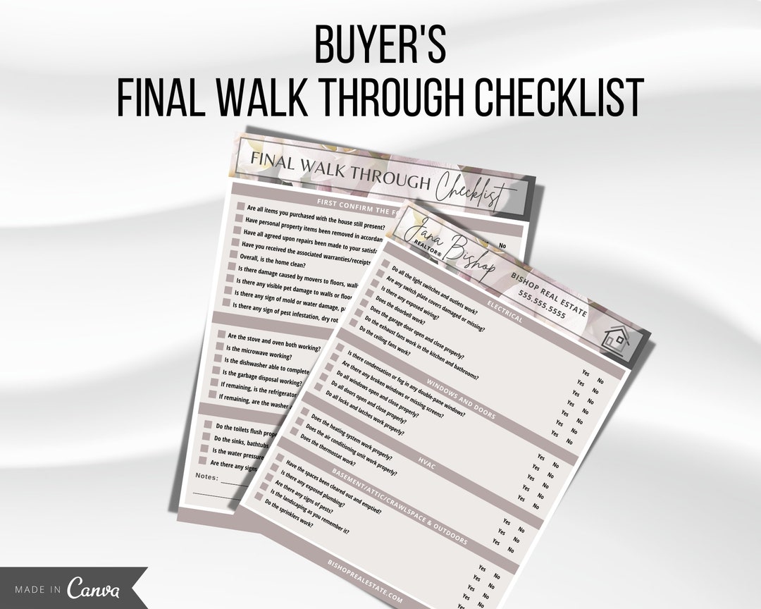 Final Walk Through Checklist, Real Estate Flyer, Real Estate Marketing ...
