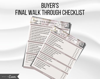 Final Walk Through Checklist - Etsy