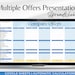 Multiple Offer Spreadsheet, Real Estate Spreadsheet, Realtor Offer ...