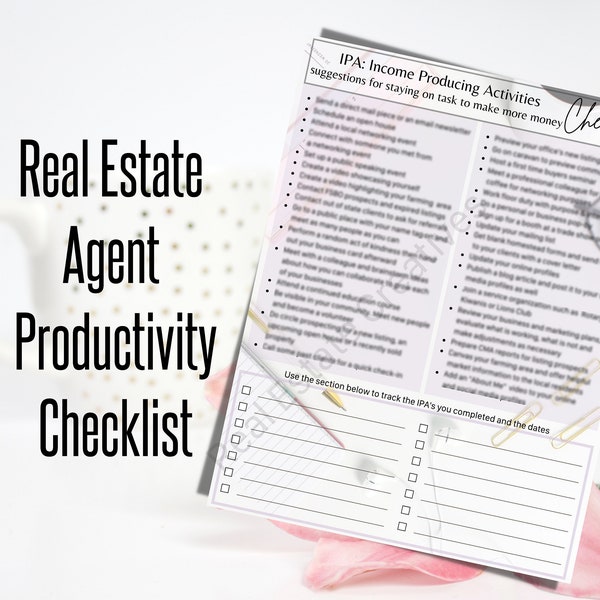 Real Estate Agent Checklist - Etsy