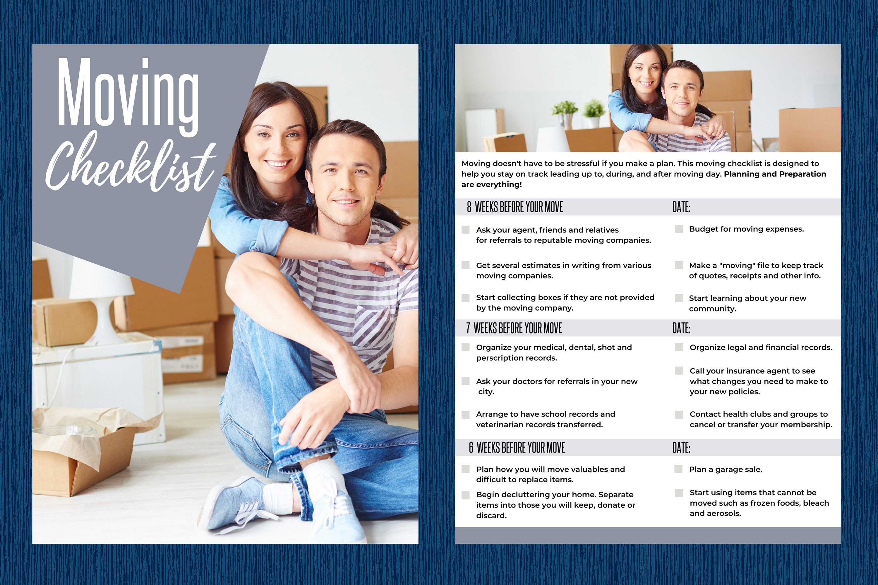 Moving Guide Checklist, Real Estate Agent Canva Template Checklist ...