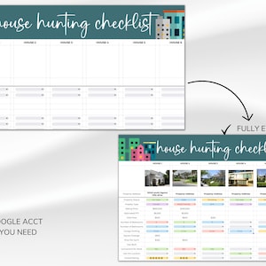 House Hunting Checklist With Pics, House Hunting Schedule, Realtor Home ...