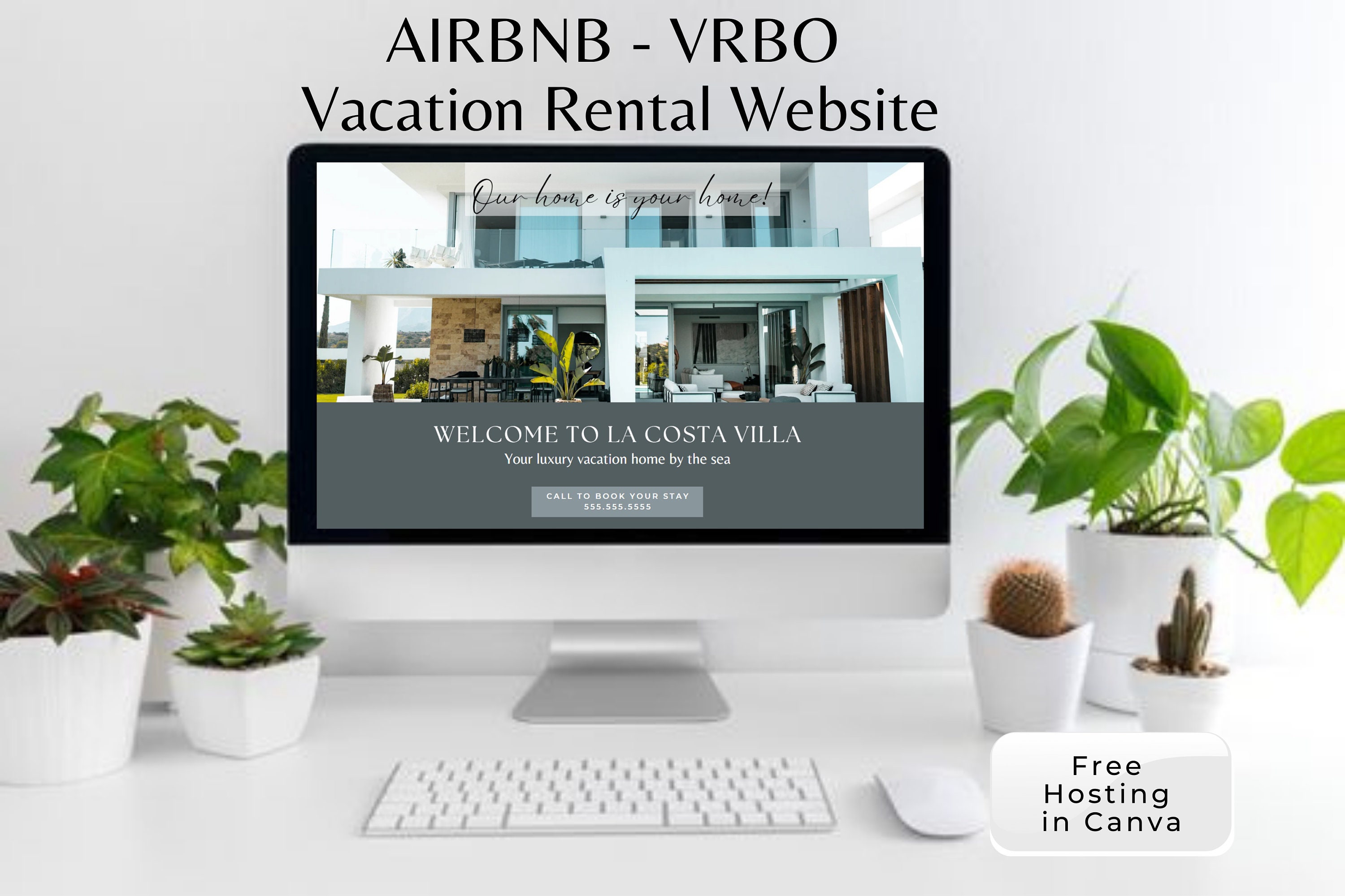 Airbnb Website Template, Vrbo Vacation Home Rental Marketing, Canva ...