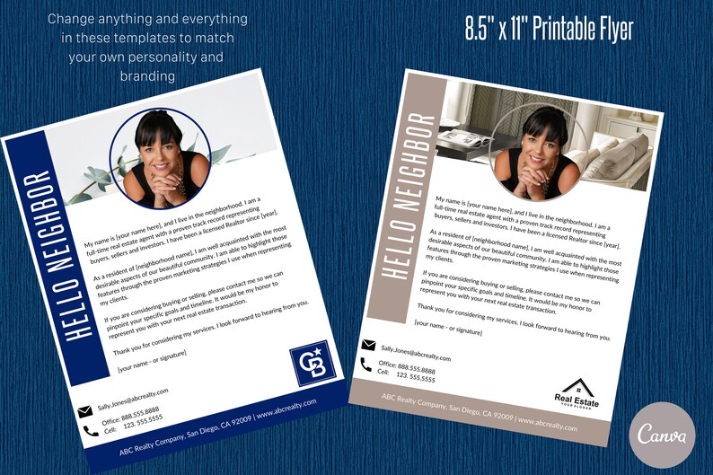 Realtor Hello Neighbor Flyer Template, Real Estate Agent Introduction ...