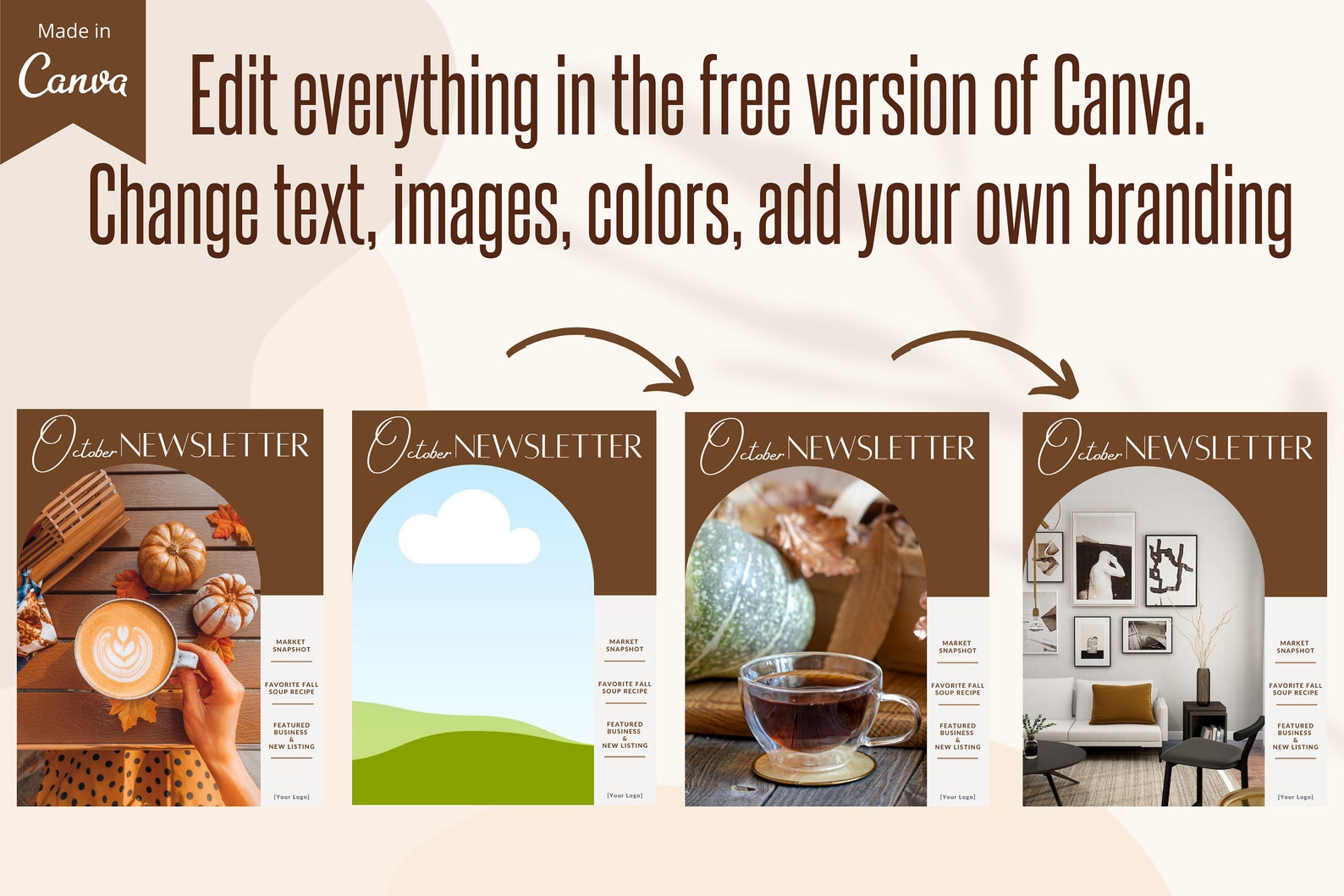 October Real Estate Newsletter, Fall Newsletter Template Editable ...