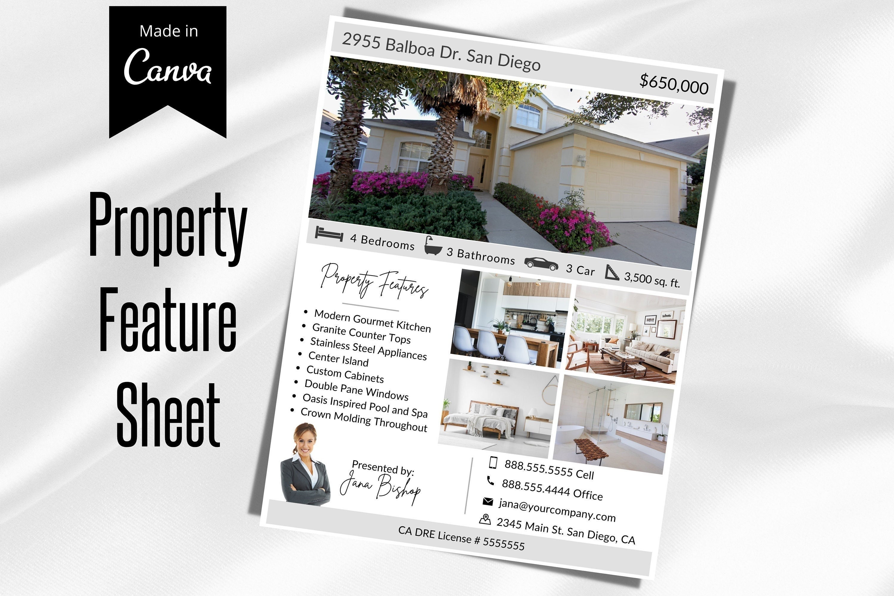 Real Estate Home Feature Sheet, Property Feature Flyer, Real Estate ...