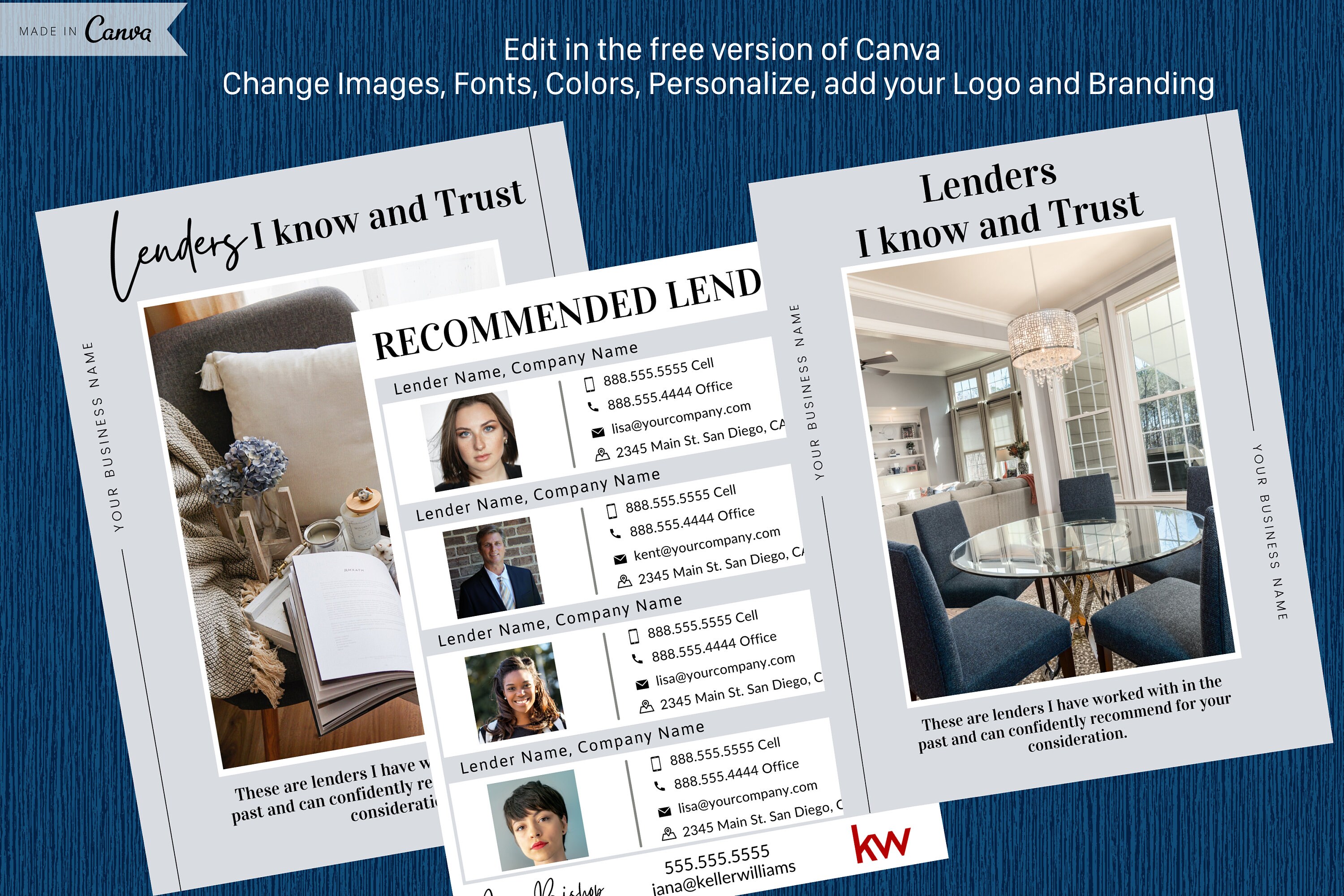 Real Estate Recommended Vendors Template, Trusted Lenders List, Realtor ...