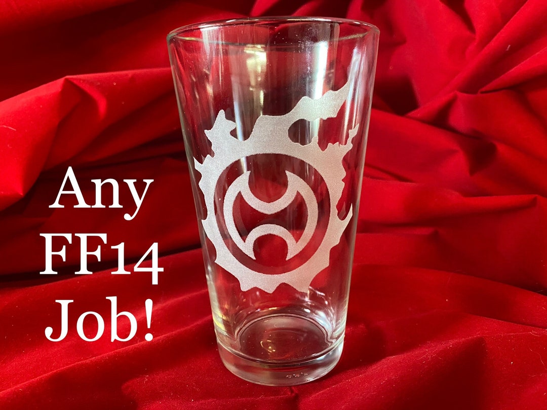 Final Fan XIV Job Pint Glass, Laser Etched Custom Glass FF14 Job Symbol ...