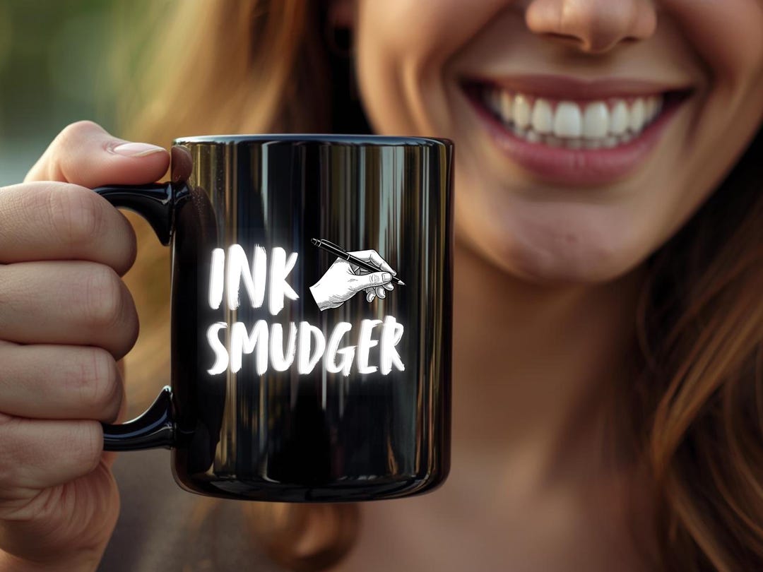 Left Handed Mug, 'ink Smudger' Design, Funny Gift - Etsy