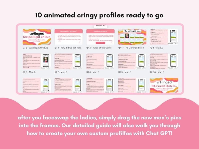 Unhinged Swipe Right or Run (canva Instant Download) Funny Bachelorette ...