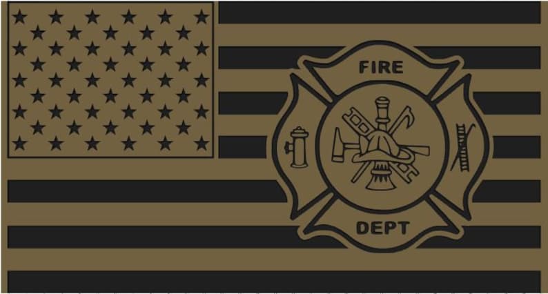 Laser Fire Dept. Flag SVG & DXF - Etsy