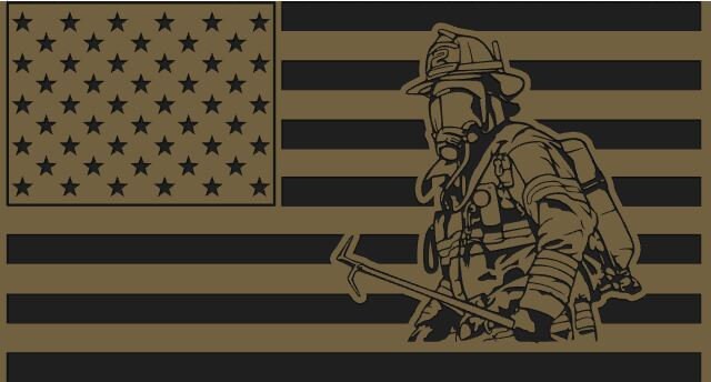 Laser Fire Fighter Flag SVG & DXF - Etsy