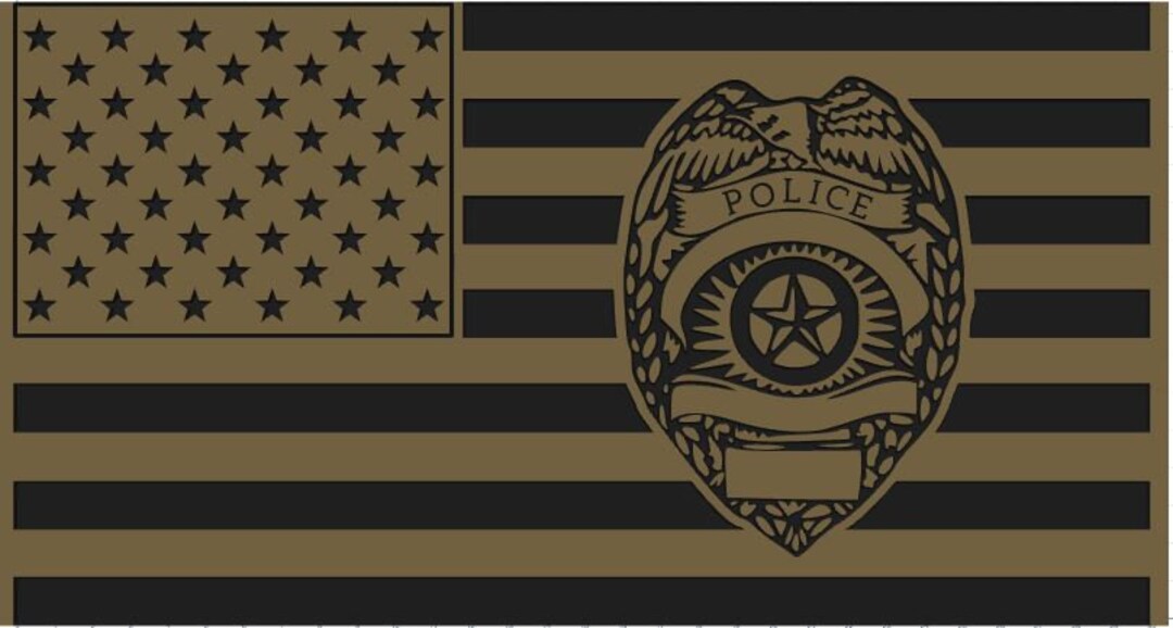 Laser Police Badge Flag SVG & DXF - Etsy