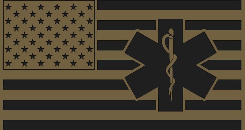 Laser EMT Paramedic Flag SVG & DXF - Etsy