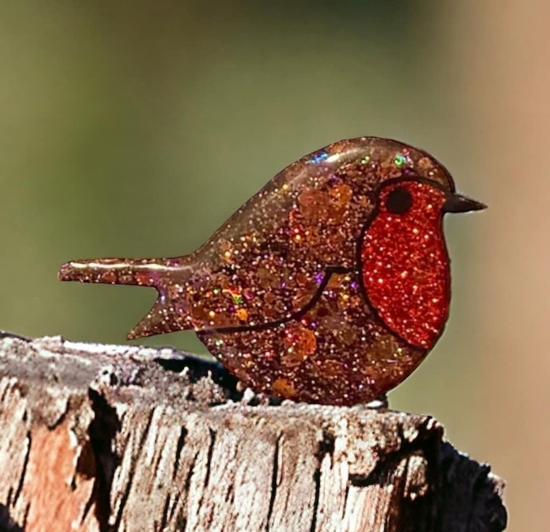 Handmade Robin Brooch, Christmas Brooch, Christmas Gift, Grief Gift ...