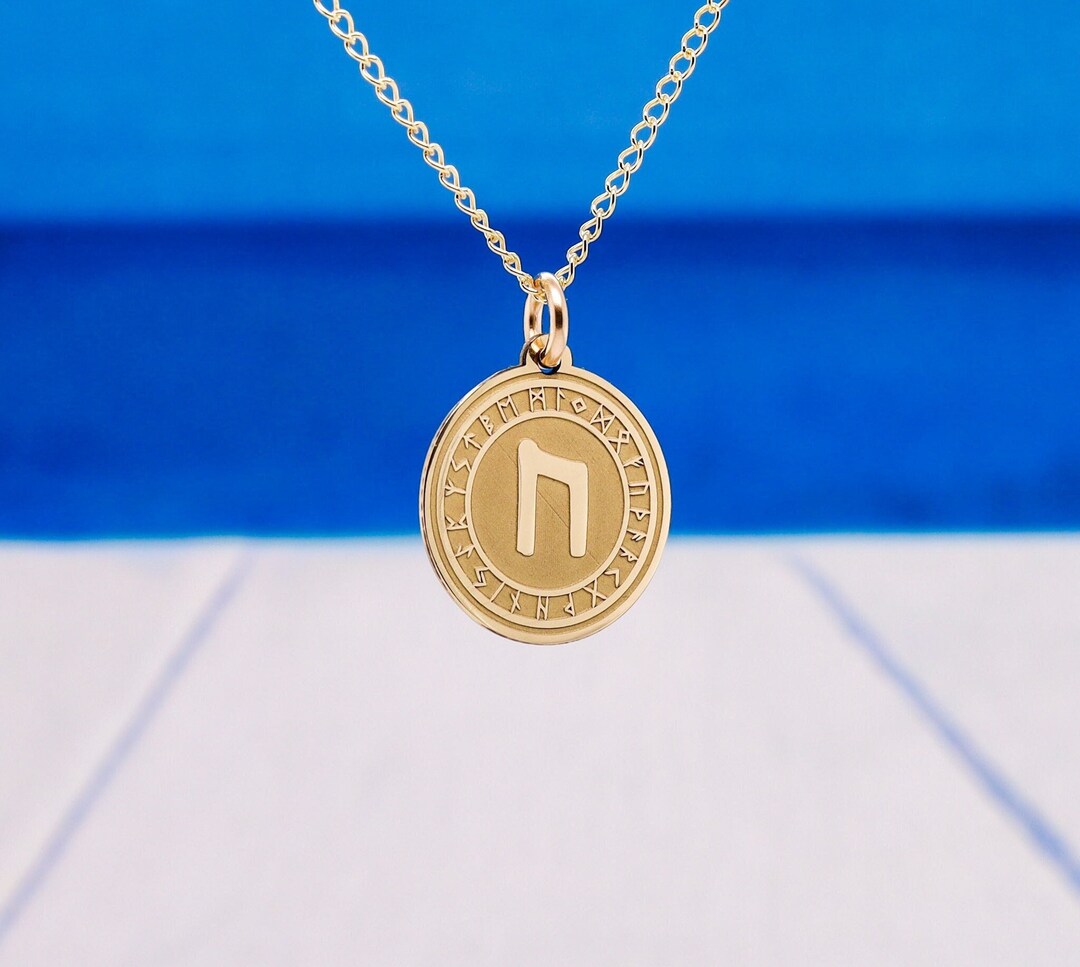 14k Solid Gold Viking Uruz Rune Pendant, Viking Necklace,uruz Viking ...